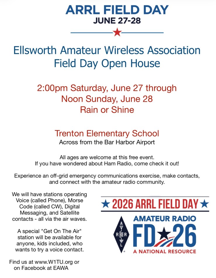 Come Visit our Field Day Exercises & Open House – W1TU